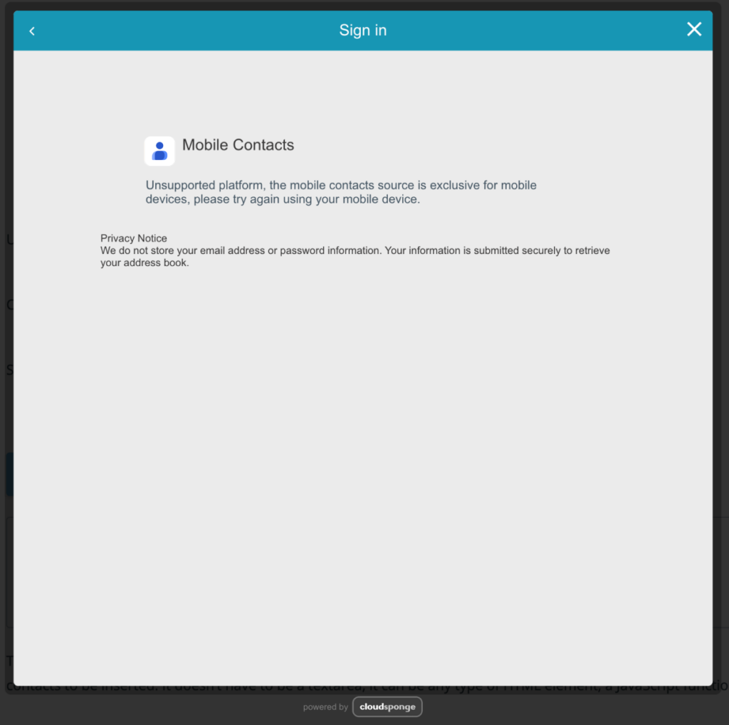 Mobile Address Book and Contact Picker API Integration - CloudSponge